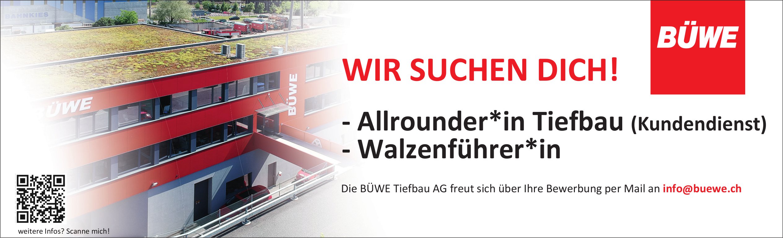 Allrounder*in Tiefbau (Kundendienst) und Walzenführer*in, BÜWE Tiefbau ...