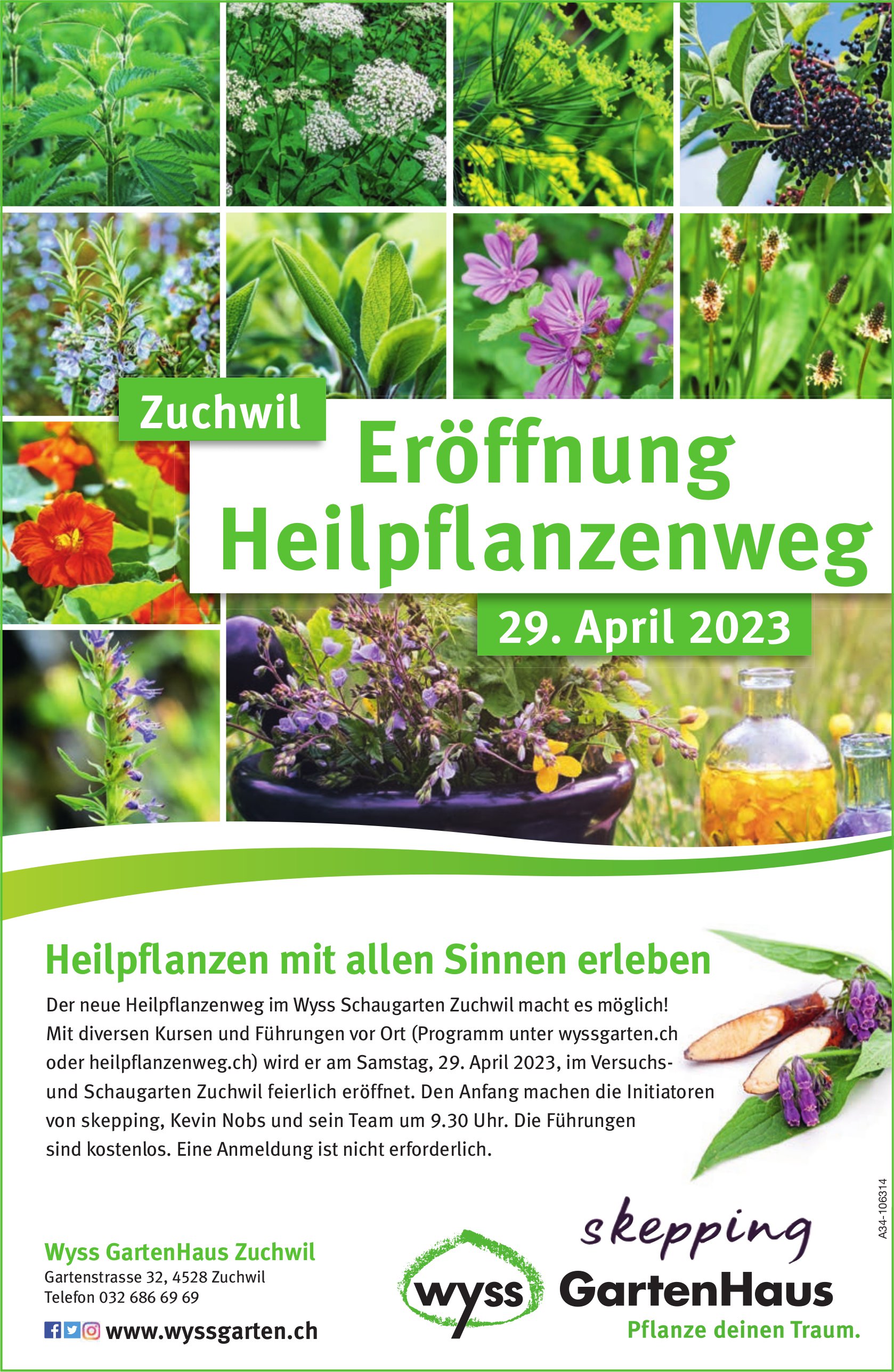 Eröffnung Heilpflanzenweg, 29. April, Wyss GartenHaus Zuchwil